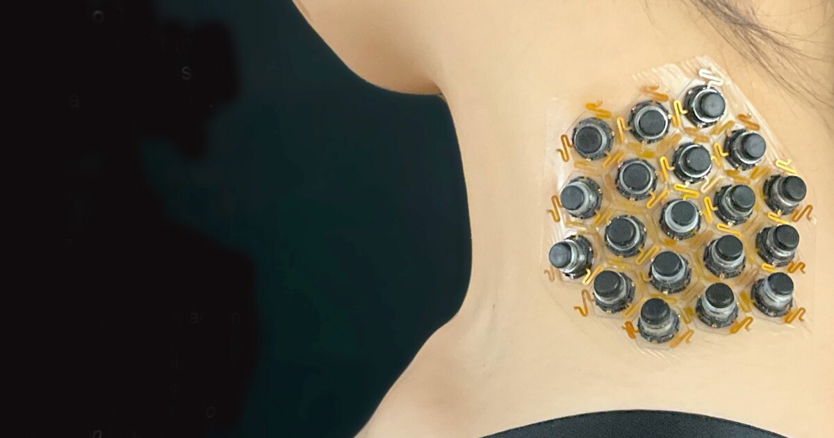 Smart patch buzzes, twists and presses the skin to deliver a sense of ...